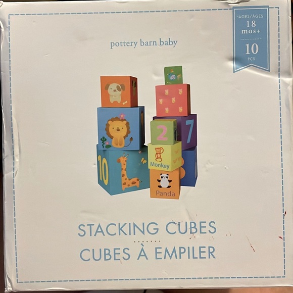 Pottery Barn | Toys | Animals And Numbers Stacking Cubes New | Poshmark